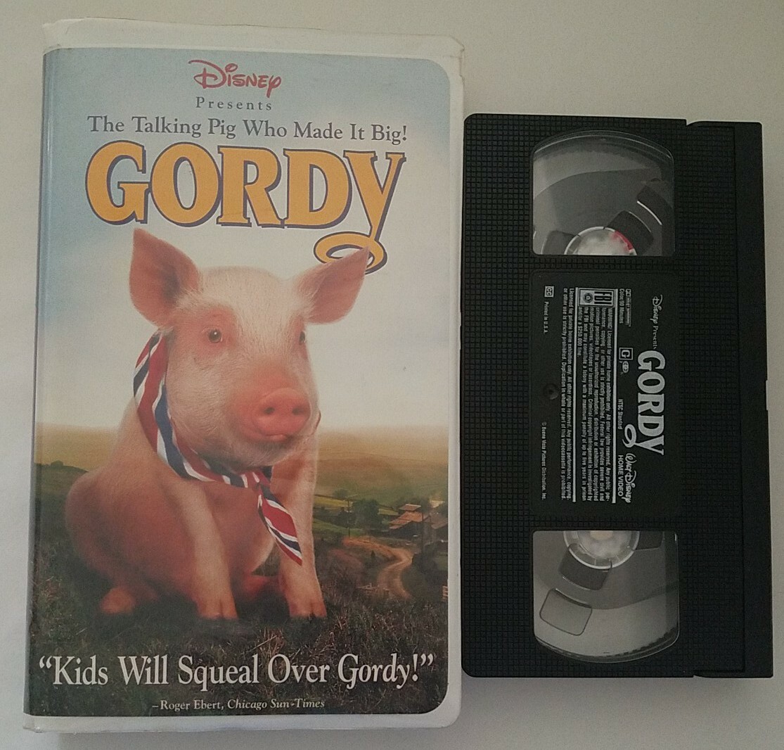 DISNEY - GORDY - VHS CLAMSHELL - THE TALKING PIG WHO MADE IT BIG ...