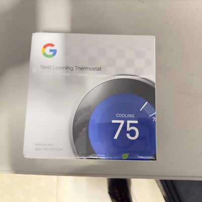 Google Nest Learning Thermostat Nest Pro Edition Stainless Steel | eBay