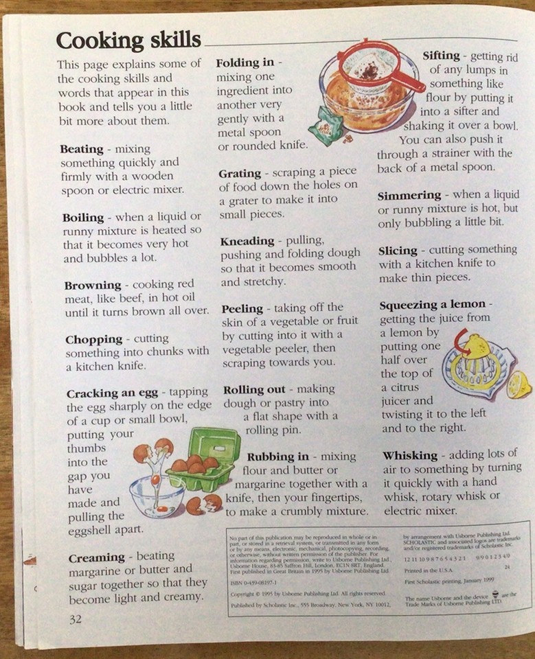 Usborne First Skills, START COOKING, Children’s Cookbook, Scholastic ...