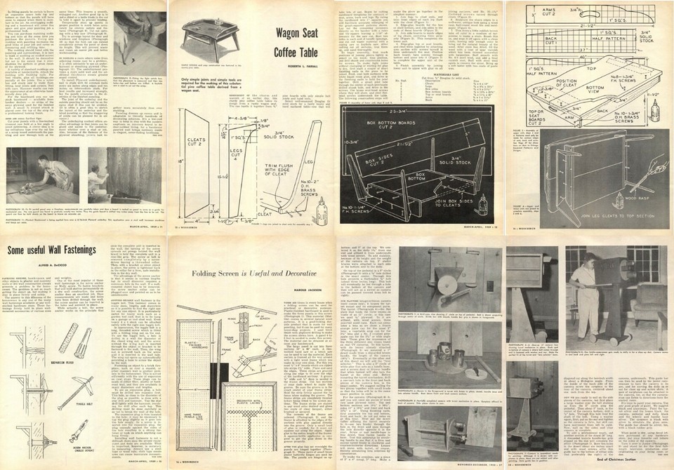 42 Old Issues of Workbench Magazine Carpentry Woodwork Plans (1958-1964 ...