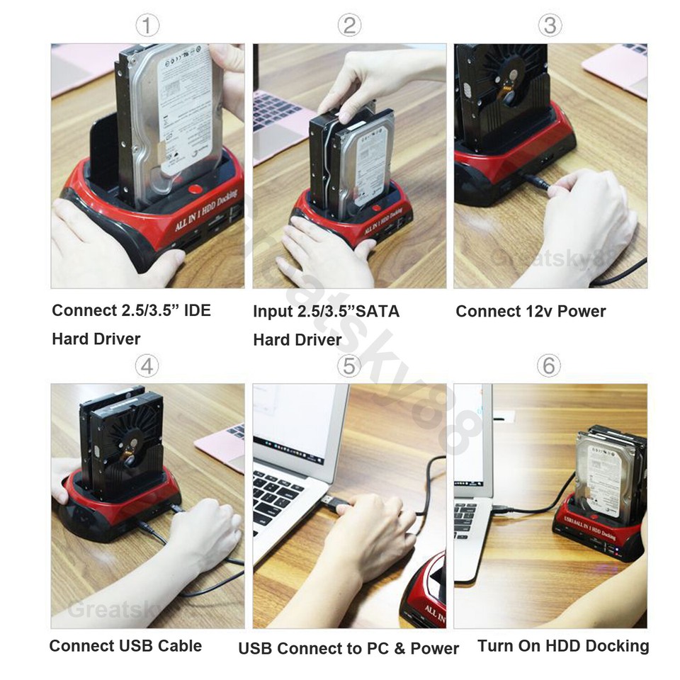 Hard Drive Docking Station for 2.5" 3.5in IDE HDD Hard Drive Duplicator ...