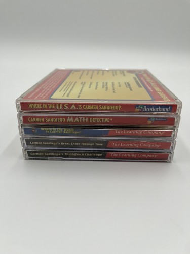 Lot Of 5 Carmen Sandiego Games For PC Windows CD Rom 9780439498586| eBay