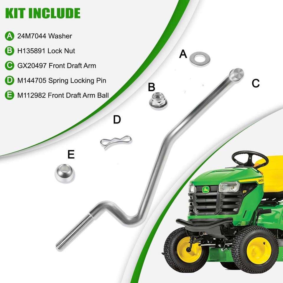 Front Draft Arm Kit GX20497 for John Deere Tractor Mower 102 115 125 ...