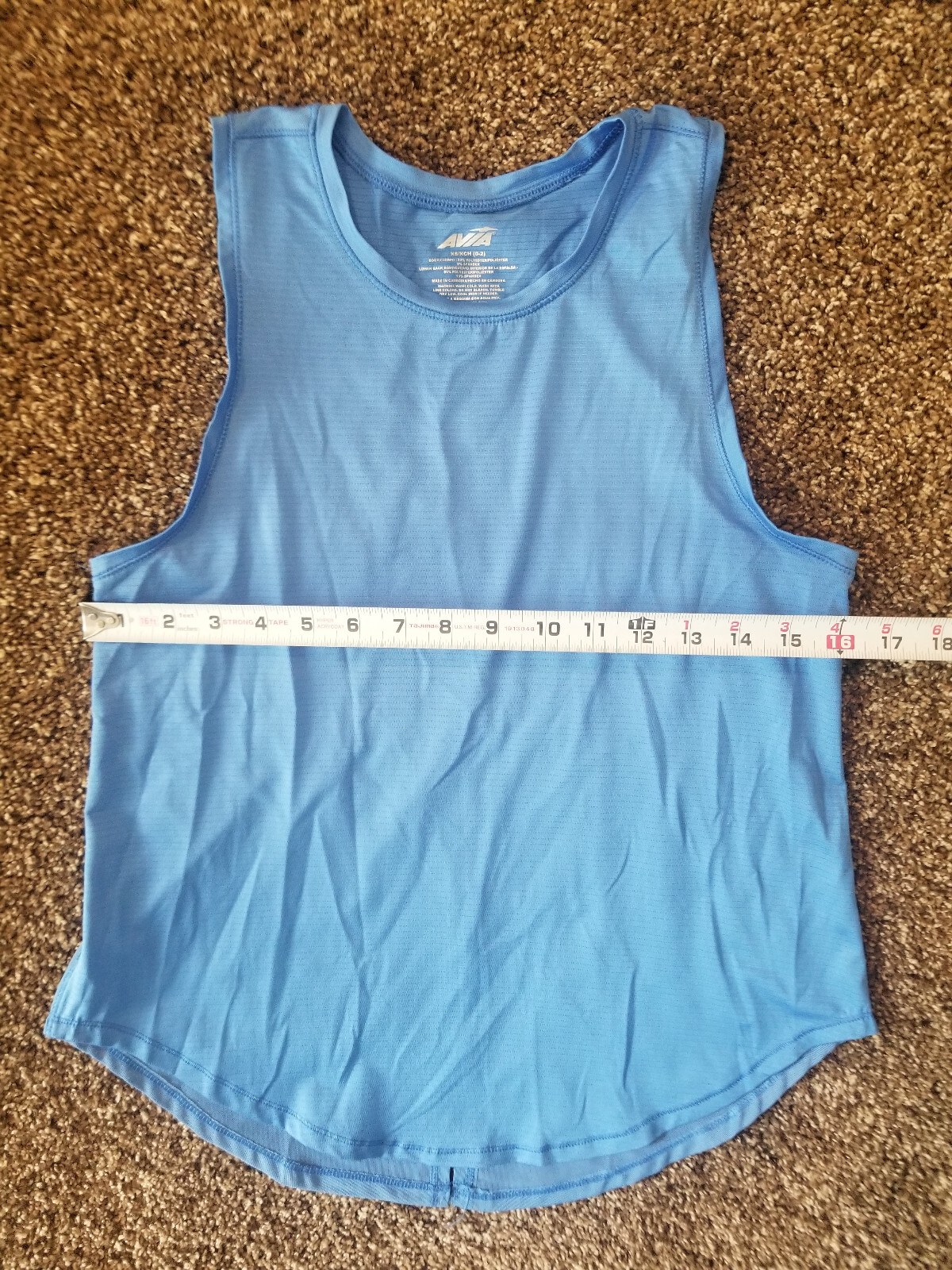 AVIA Women’s Periwinkle Tank Top Workout Activewear Top, Size XS (0-2 ...