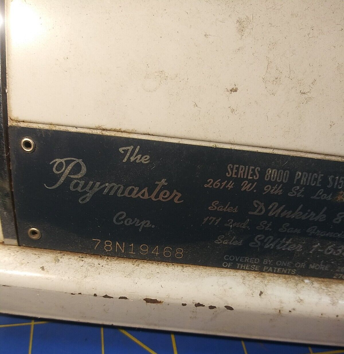 Vintage Paymaster 8000 Ribbon Writer Check Maker Stamp Embosser with ...