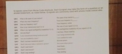 Q- Signals Chart For US Amateur Radio, Ham Radio ~ Laminated ~ | eBay