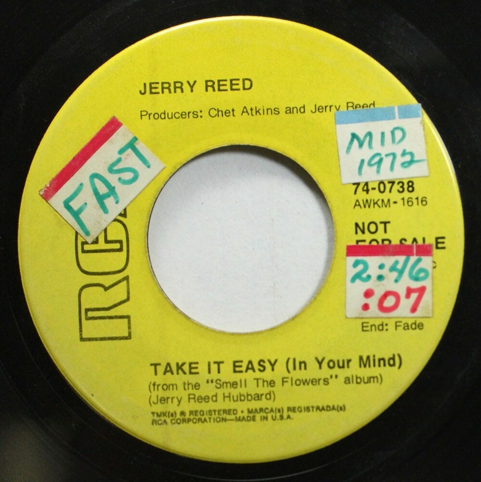 Country Promo 45 Jerry Reed - Alabama Wild Man / Take It Easy (In Your ...