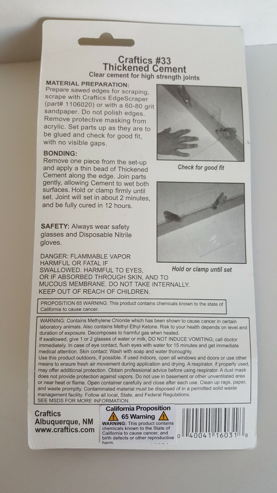 CRAFTICS #33 33 Thickened Cement for Acrylic 1106031 1.5oz for sale ...