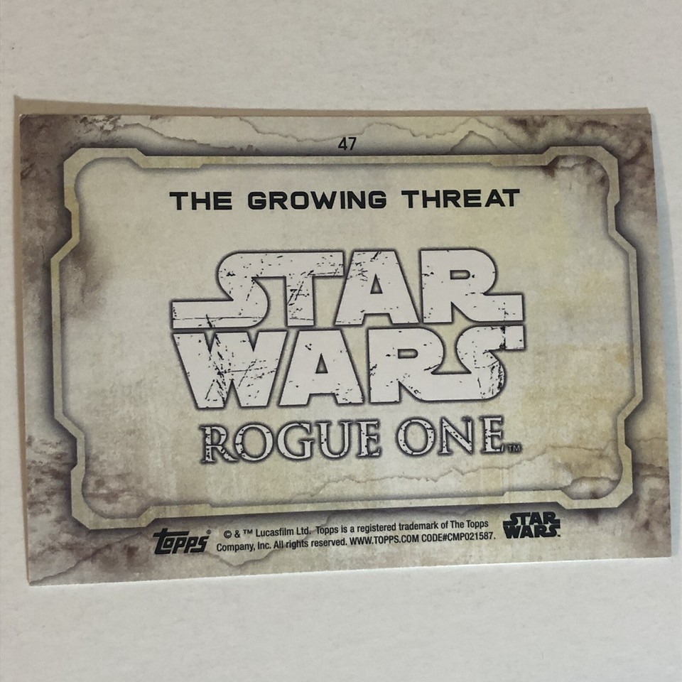 Star Wars Rogue One Trading Card Star Wars #47 Growing Threat | eBay