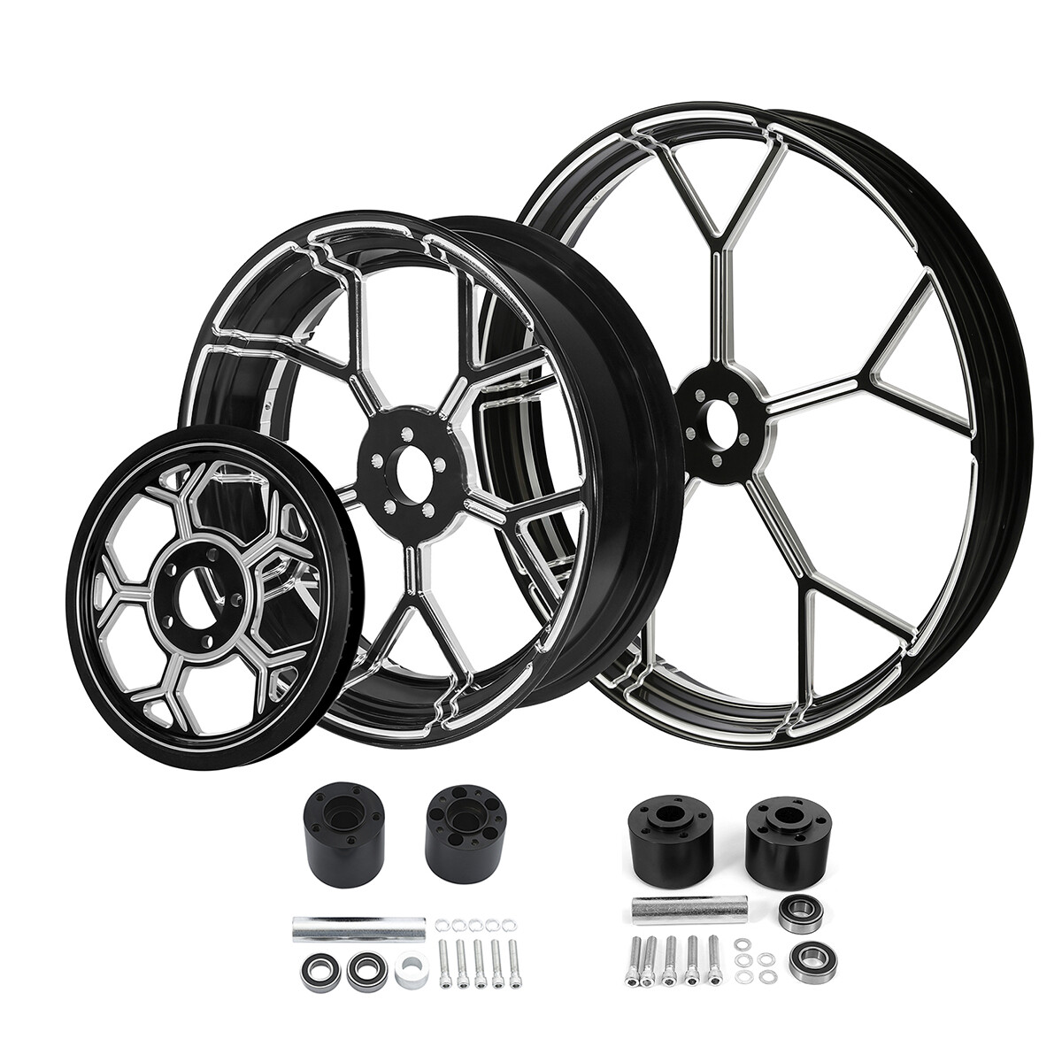 30'' Front 18'' Rear Wheel Rim w/ Hub Sprocket Fit For Harley Road ...