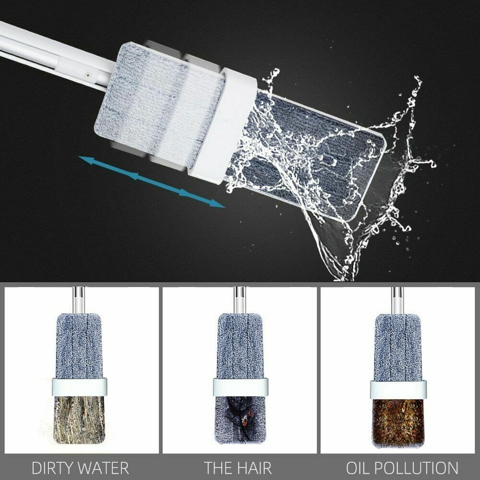 Self Cleaning Drying Wringing Flat Mop Hands Free Floor Mop, 2 ...