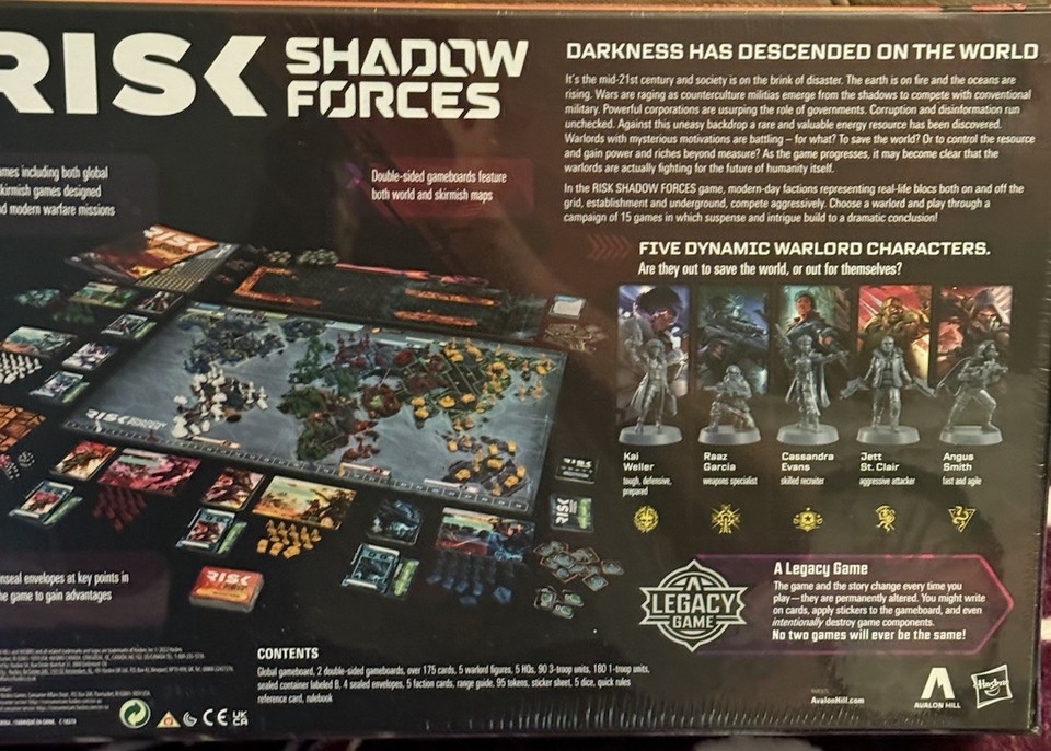 Risk Shadow Forces Legacy Board Game 2022 Avalon Hill | Brand New ...