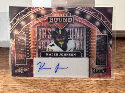 KALEB JOHNSON 2025 LEAF METAL DRAFT BOUND GALAXY MOJO AUTOGRAPH 1/1 ...