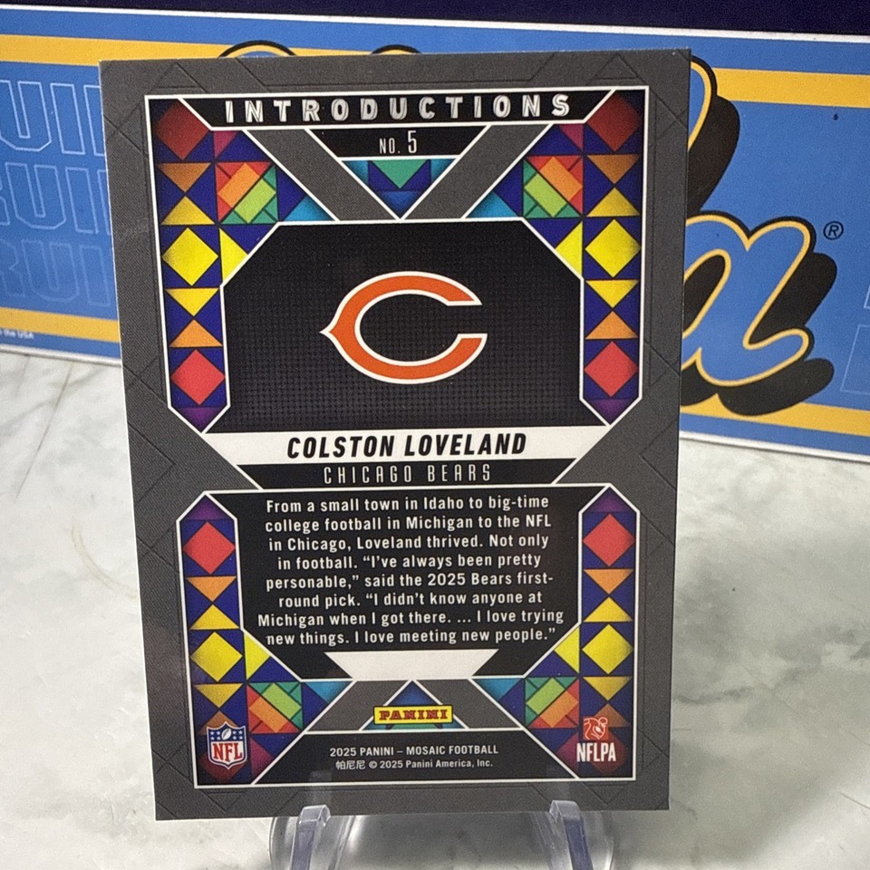 2025 Mosaic Colton Loveland (RC) #5 INTRODUCTIONS Chicago Bears! | eBay