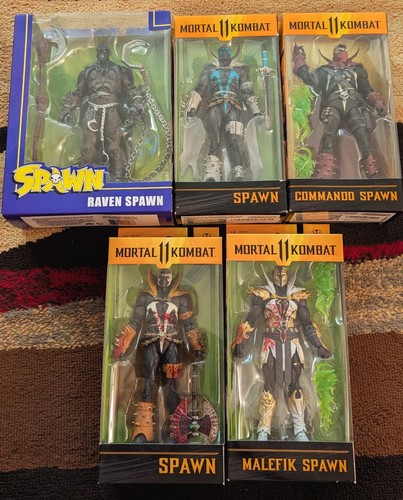 Lot Of 5 McFarlane Spawn Action Figures NIB, Commando, Raven, Malefik Bloody | eBay