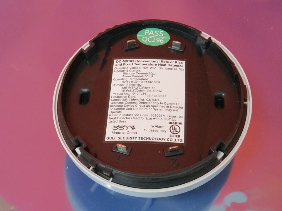 GULF SECURITY GST DC-M9103 CONVENTIONAL FIXED HEAT DETECTOR FIRE ALARM ...