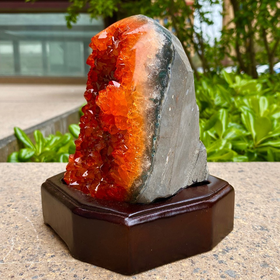 3.78LB Natural Citrine Geode Crystal Cluster Quartz Mineral Specimen ...