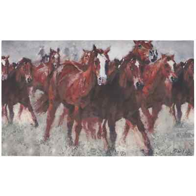 Running Horses Indoor/Outdoor Rug 34" x 20" Primitives By Kathy NWT | eBay