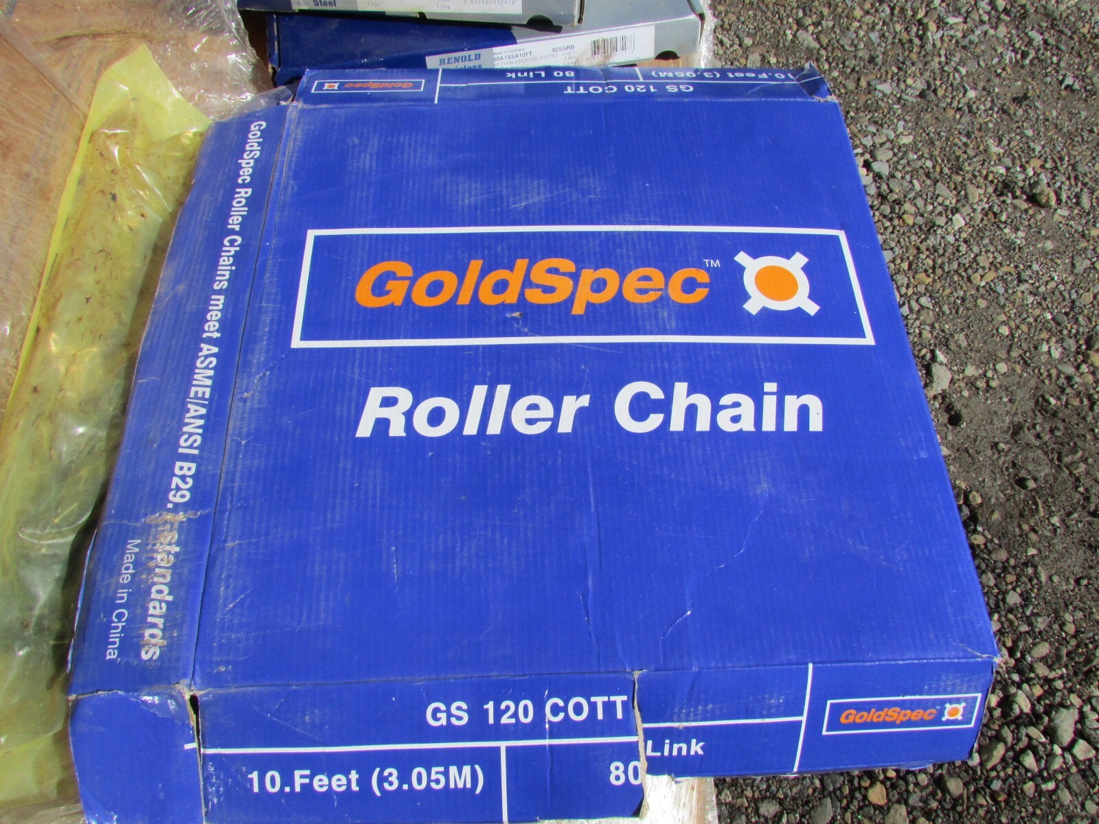 GOLDSPEC GS120COTT Single Strand ANSI Roller Chain 10Ft 80 Links 1 1/2 ...