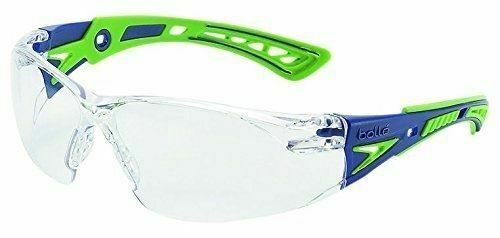 Bolle Rush Plus Clear Lens Safety Glasses Green / Blue Frame 40256 Z87 ...