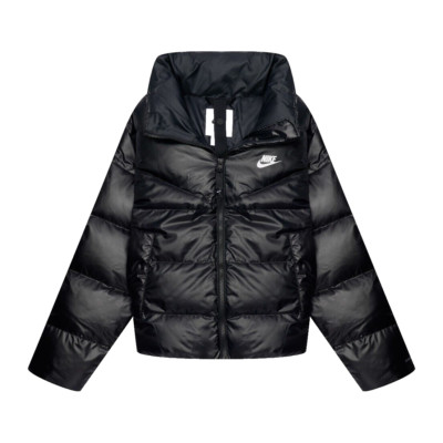 Nike Black High Neck Puffer Collared Down Insulated Oversized Jacket ...