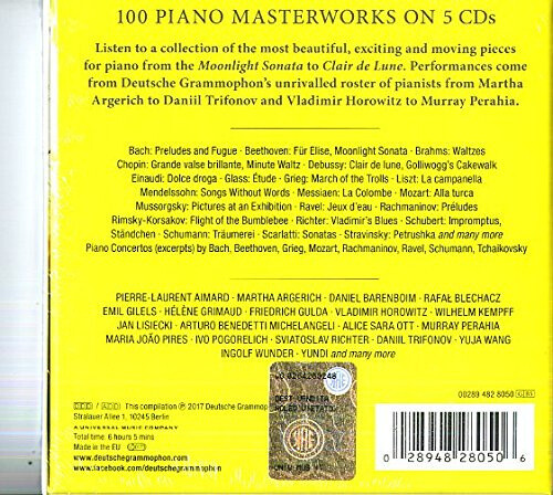 100 Piano Masterworks [5 Discs] by Various Artists 28948280506 | eBay