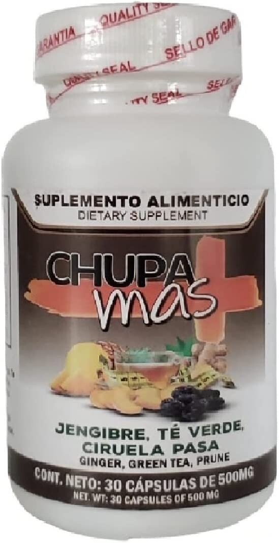 Chupa Mas 30 Capsules Ginger, Green Tea, Prune, Artichoke, 500 mg ...