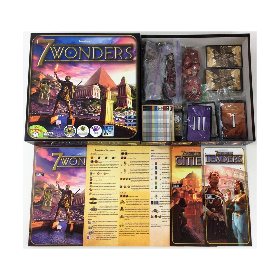 Repos Board Games 7 Wonders Collection #14 - Base Game + 2 Expansions ...