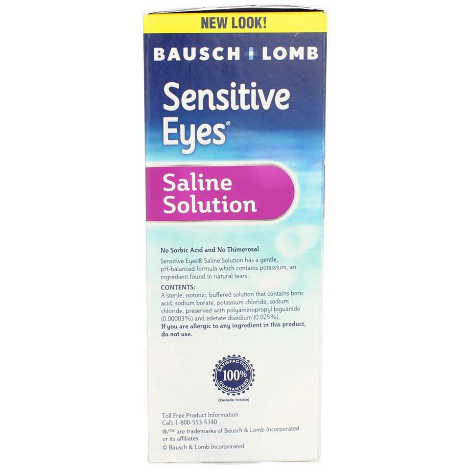 4 Pack Bausch & Lomb Sensitive Eyes Saline Solution, 12 fl oz | eBay