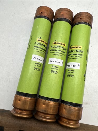 LOT OF 3 Bussman Fusetron FRS-R-50 Dual-Element Time-Delay Fuses | eBay