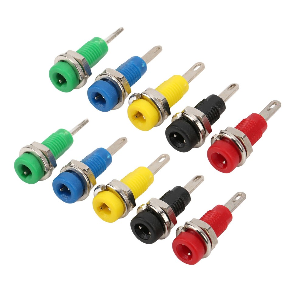 J.40003 2mm Panel Socket 5 Colors 30Vac‑60Vdc/Maximum.10A Banana Jack ...