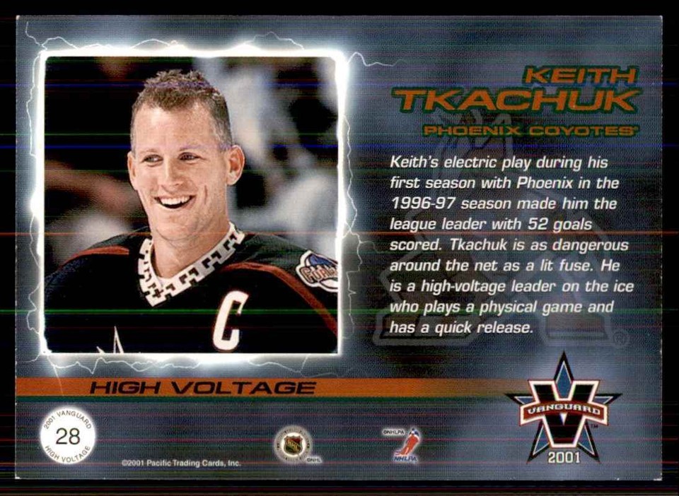 2000-01 Pacific Vanguard High Voltage Keith Tkachuk Phoenix Coyotes #26 ...