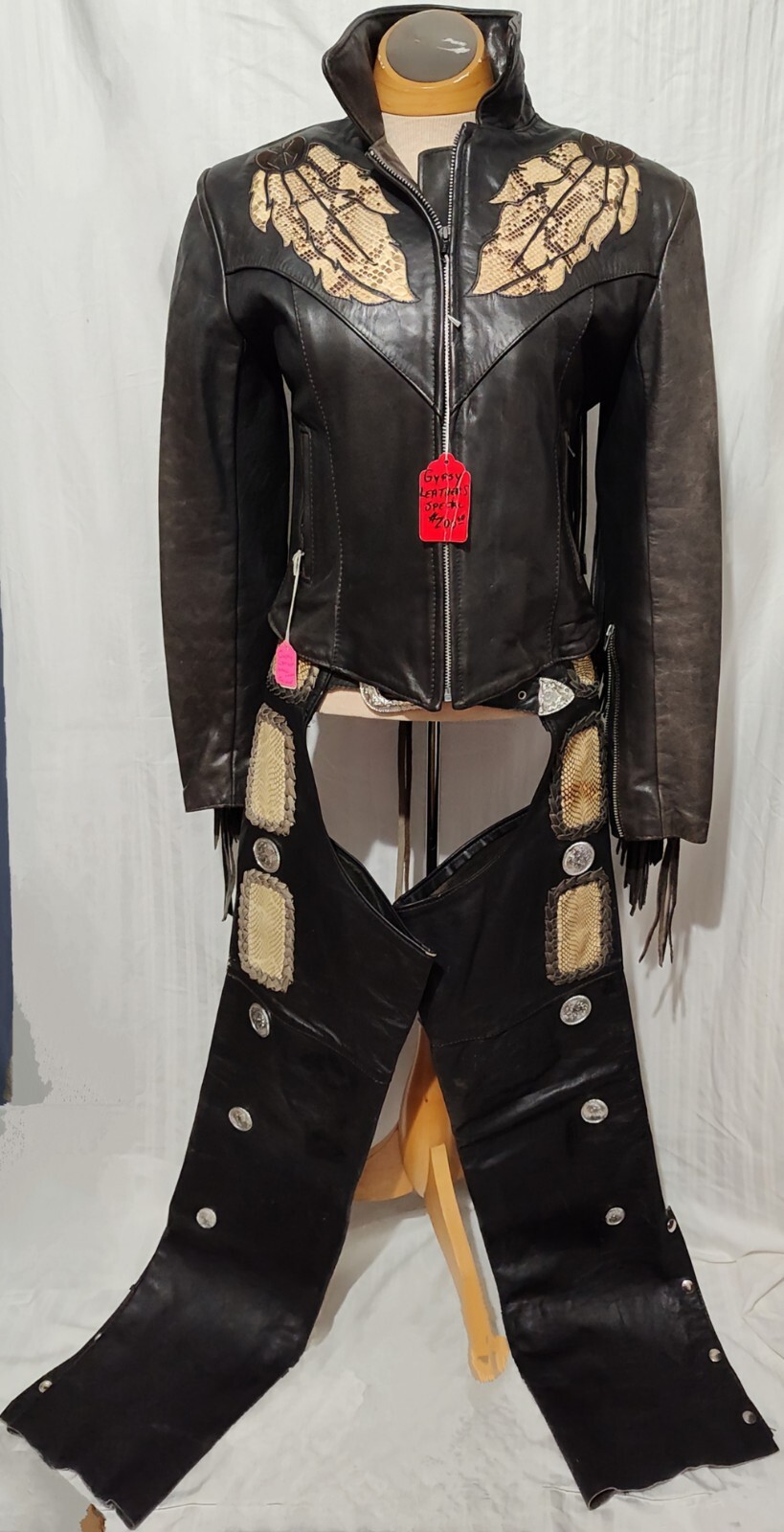 Vintage 70's Ultra Fringe Biker Jacket & Chaps Gypsy … - Gem