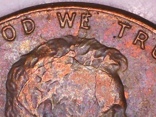 1983 Penny Interior Die Break Spiked Head MAJOR Die Penny Error | eBay