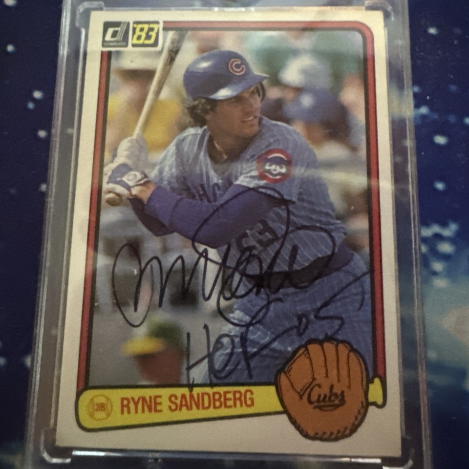 Ryne Sandberg AUTOGRAPHED 1983 DONRUSS ROOKIE BASEBALL CARD SIGNED ...