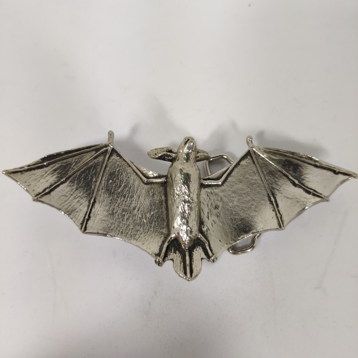 Rare Vintage Brass Bat Belt Buckle Heavy Maker Mark - Gem