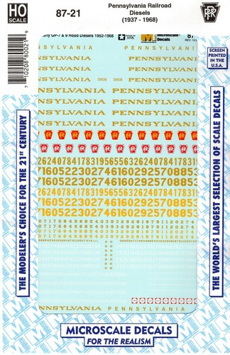 HO Scale Microscale 87-21 Pennsylvania PRR Diesel Hood Unit Locomotive ...