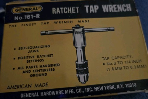 General Tool No. 161-R Vintage Ratchet Tap Wrench USA 🇺🇸 NOS | eBay