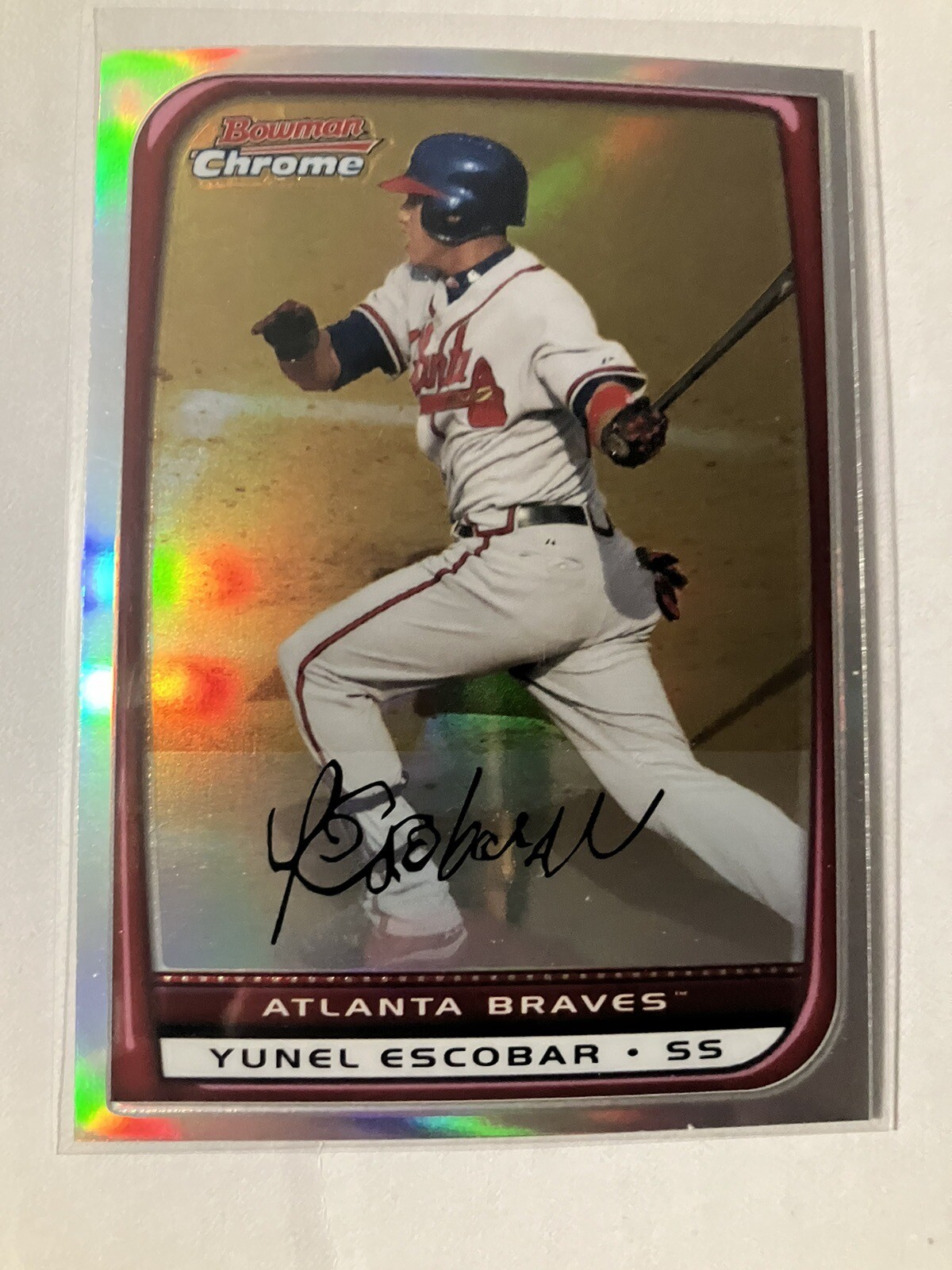 2008 Bowman Chrome Refractor SP #123 Yunel Escobar Atlanta Braves | eBay