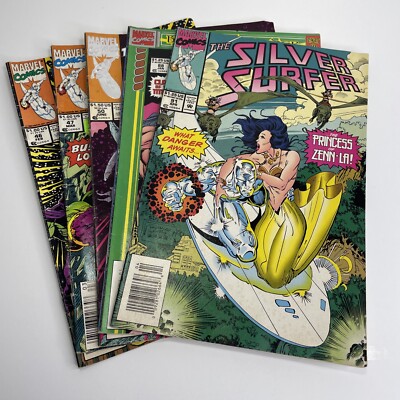 Lot Of 5 Silver Surfer Comic Books Marvel 1990s Price Stickers Still ...