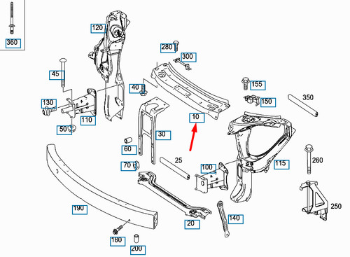 NEW MERCEDES BENZ M CLASS W164 UPPER RADIATOR SUPPORT A1646200486 06-11 ...