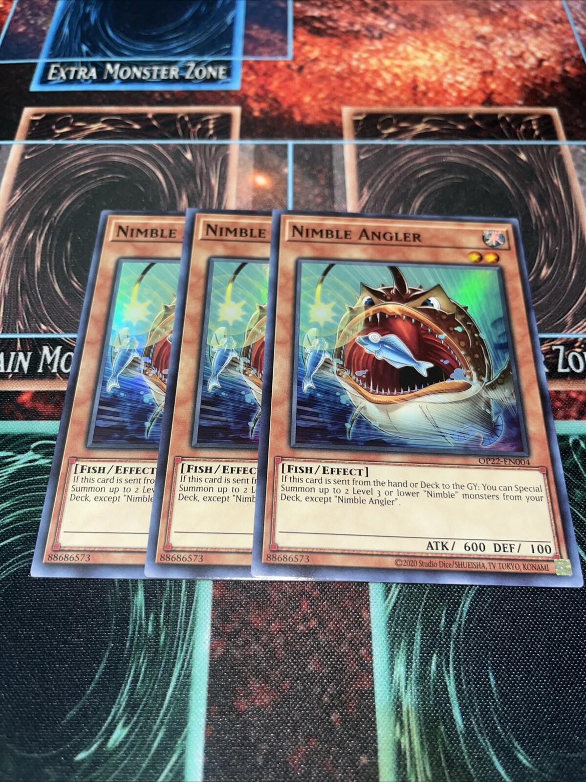 x3 Yugioh Nimble Angler Super Rare Unlimited NM OP22-EN004 Playset | eBay