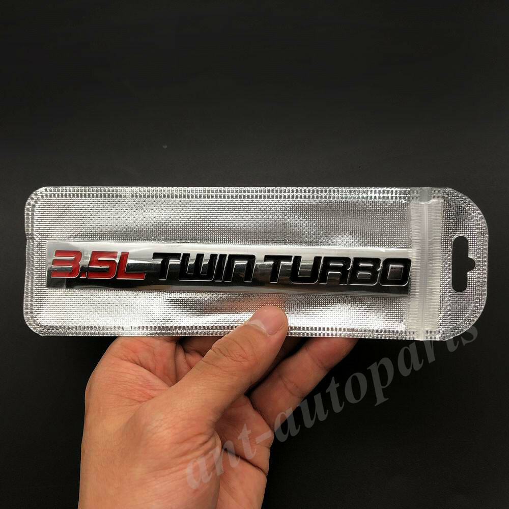 2pcs Metal Chrome 3.5L Twin Turbo Engine Car Trunk Emblem Badge Decals ...