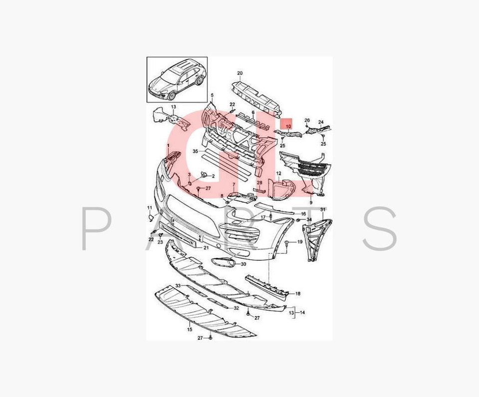 FÜR PORSCHE CAYENNE 2010-2014 STOßSTANGENHALTER VORNE RECHTS ...