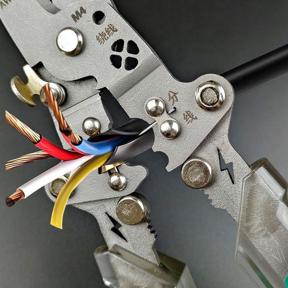 Folding Stylus Screwdriver Wire Stripper with Voltage Tester Electrical ...