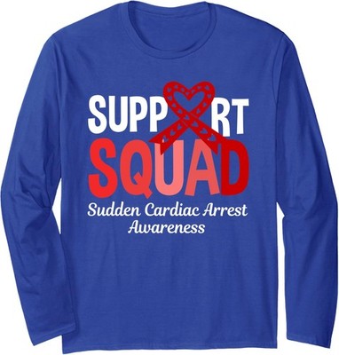 Support Squad Sudden Cardiac Arrest Red Ribbon Long Sleeve T-Shirt | eBay
