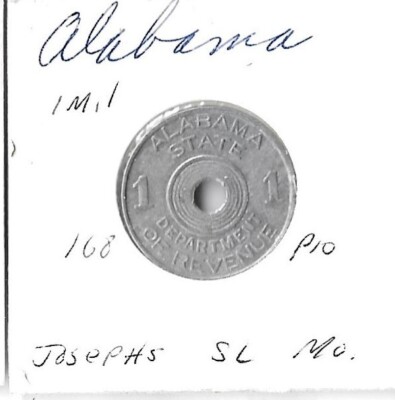 ALABAMA STATE DEPARTMENT OF REVENUE SALES TAX 1 MIL 7/8" TOKEN | eBay