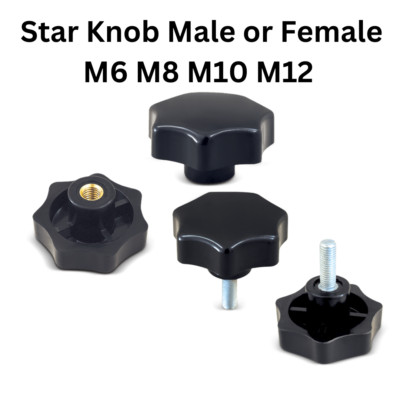 Star Knob Duroplast Knobs Clamping Hand Tightening Male / Female M6 M8 ...