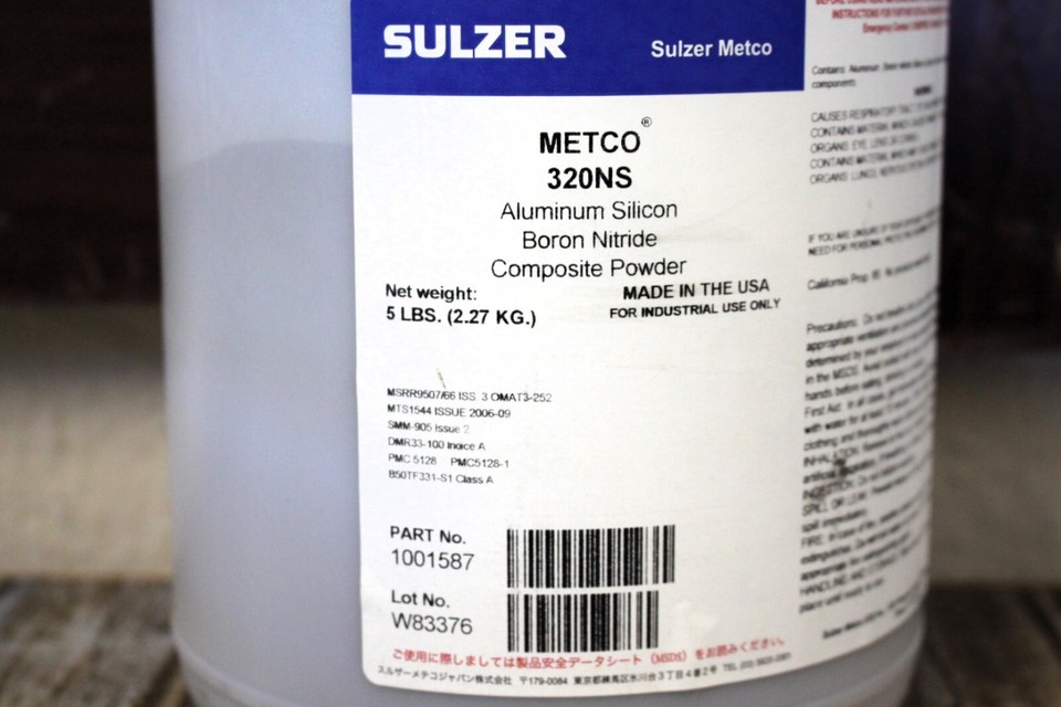 Sulzer Metco 320NS Aluminum Silicon Boron Nitride Composite Powder ...