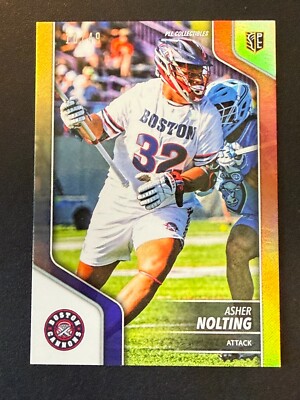 2024 Premier Lacrosse League PLL Asher Nolting Yellow Parallel Card #10 ...